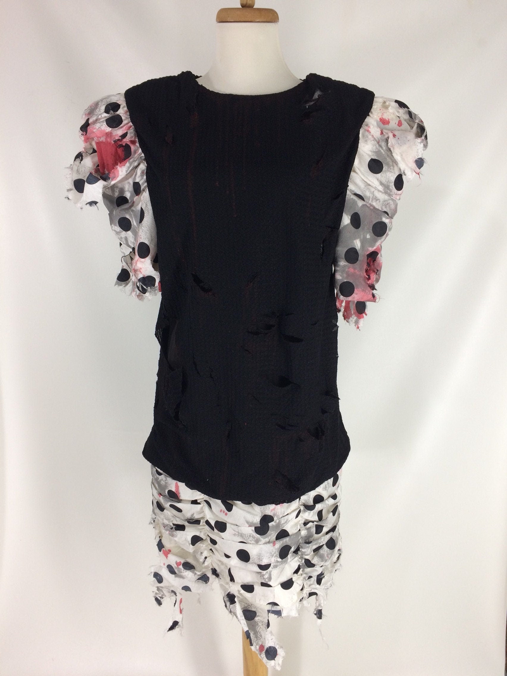 80s Zombie Prom Party Dress Halloween Costume. Bloody Trashed Bubble ...