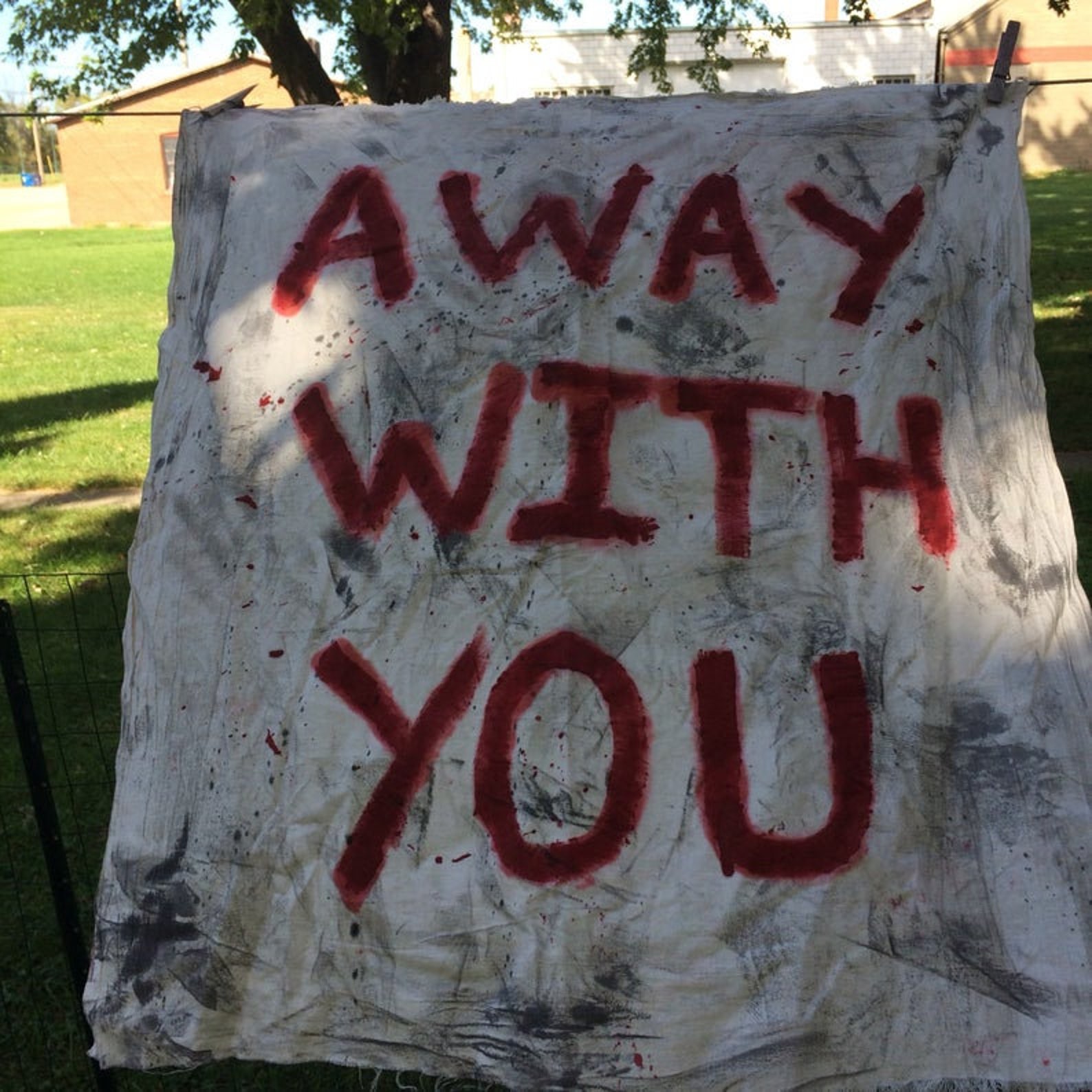 AWAY WITH YOU Bloody Sign the Walking Dead Banner Halloween - Etsy