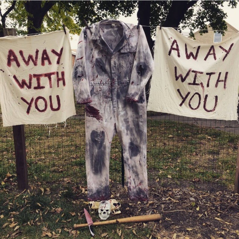 AWAY WITH YOU Bloody Sign the Walking Dead Banner Halloween - Etsy