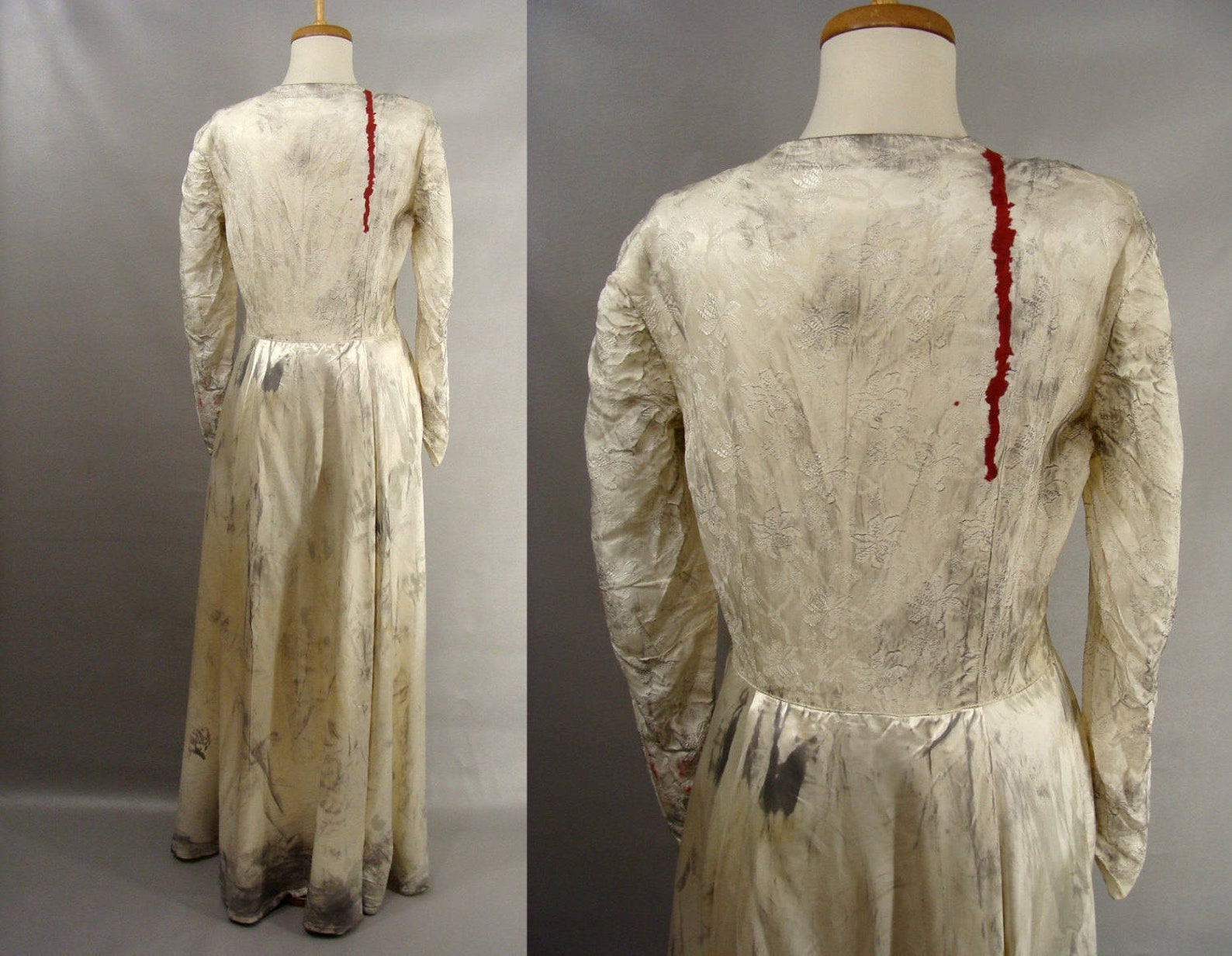 Zombie Corpse Bride Halloween Costume. Bloody Vampire Bite Wedding ...