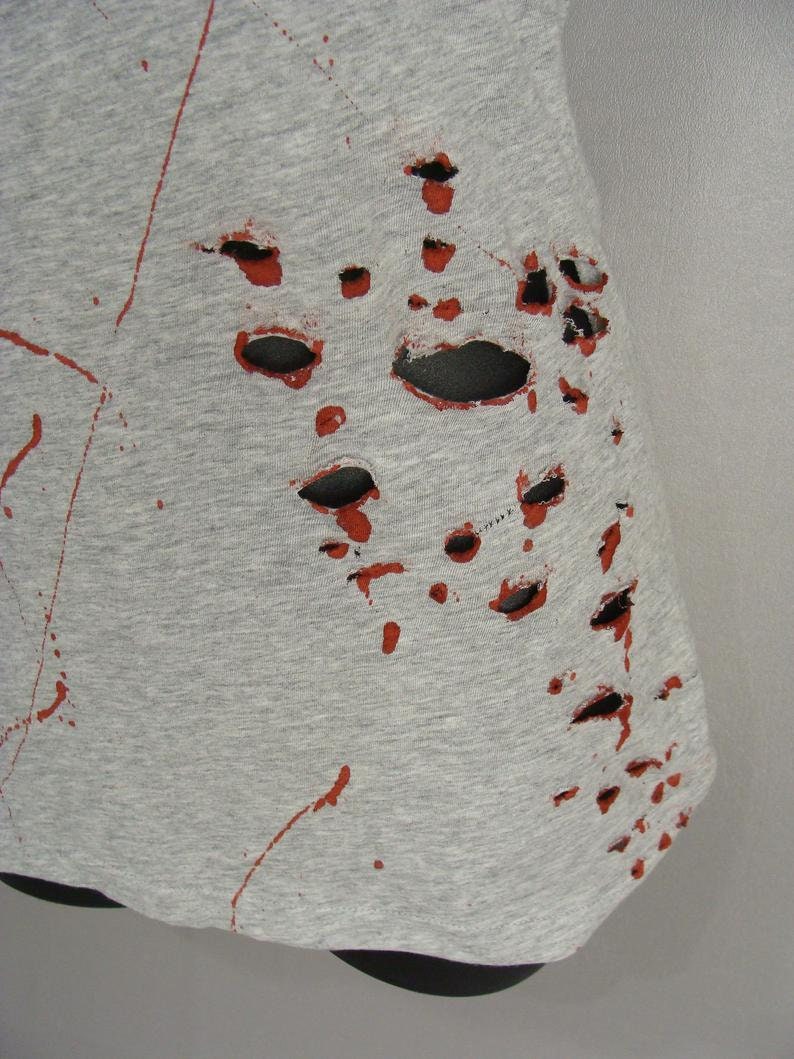 Shot Gun Blast Tank Top Blood Spatter Shirt Zombie Costume the Walking ...