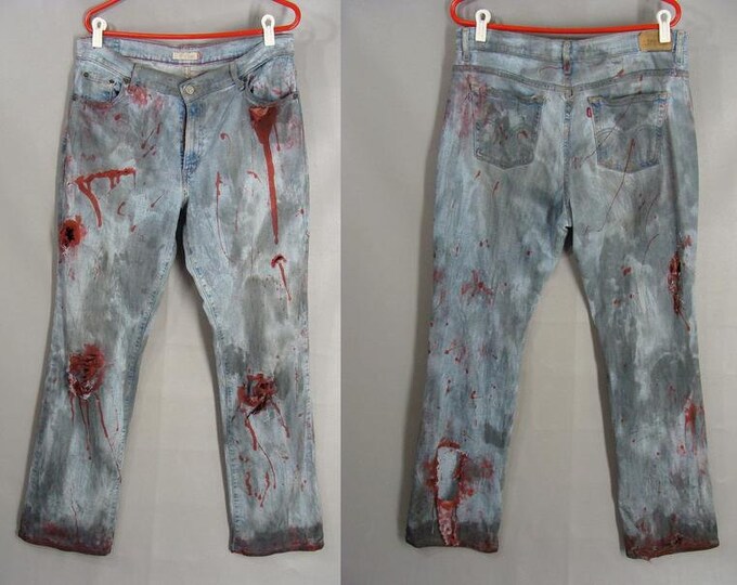 Bloody Zombie Jeans Halloween Costume Post Apocalyptic Vampire Hunter ...