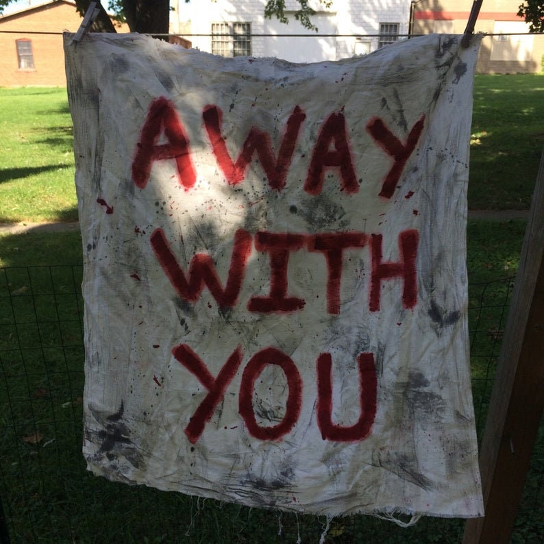 AWAY WITH YOU Bloody Sign the Walking Dead Banner Halloween - Etsy
