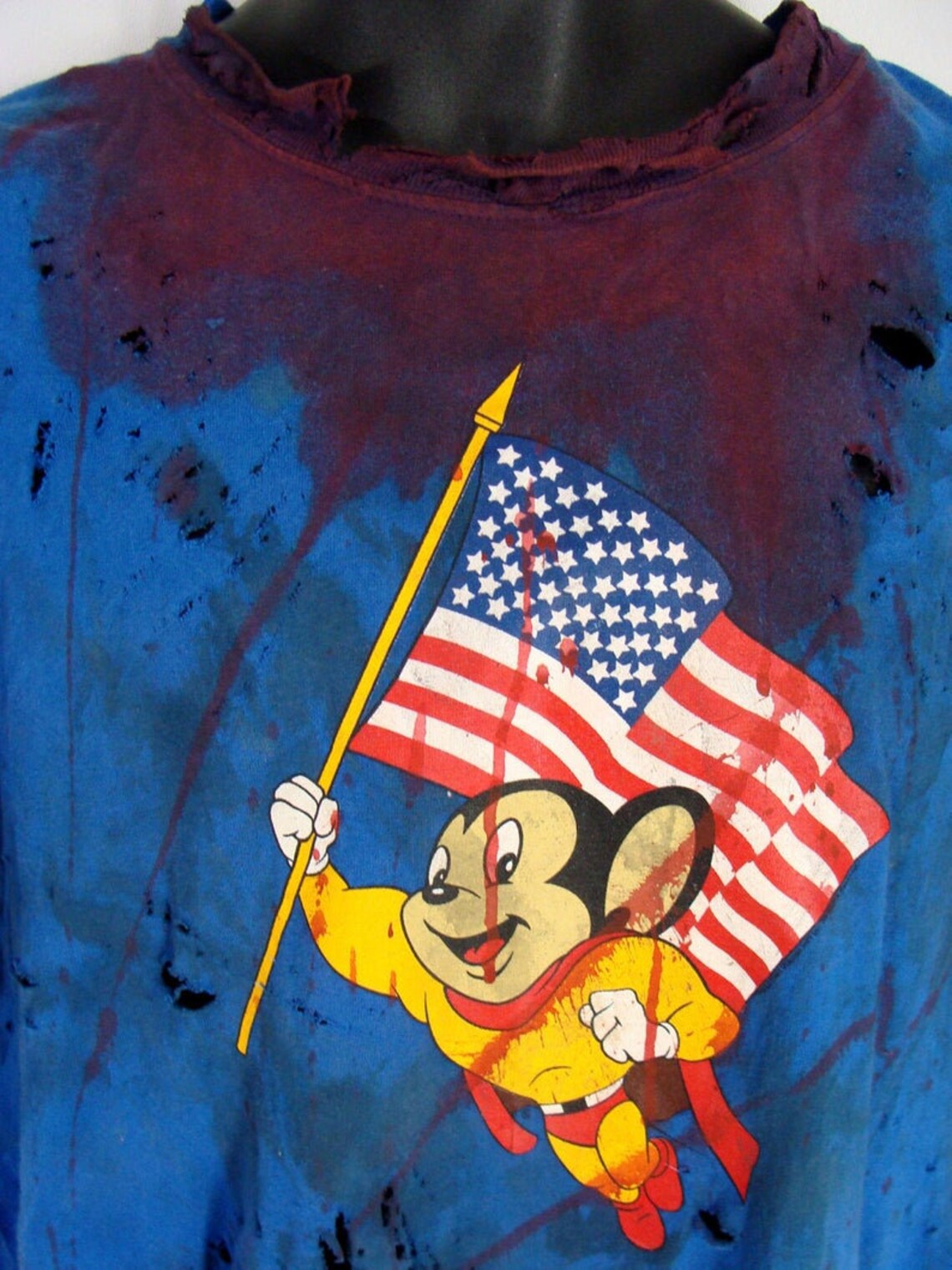 MIGHTY MOUSE Bloody Zombie Super Hero Shirt Halloween Costume - Etsy