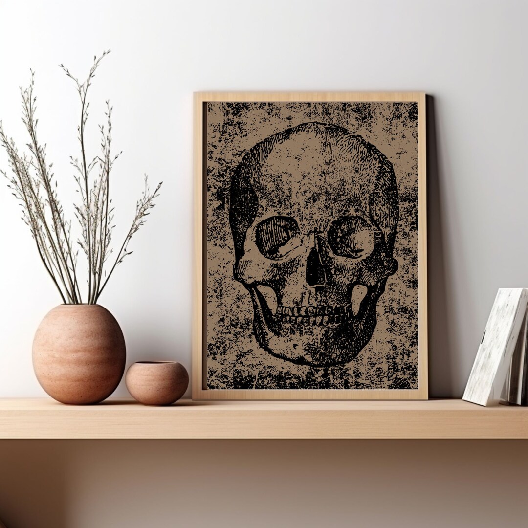 Skeleton Head PRINTABLE | INSTANT Digital Download | Halloween Poster ...