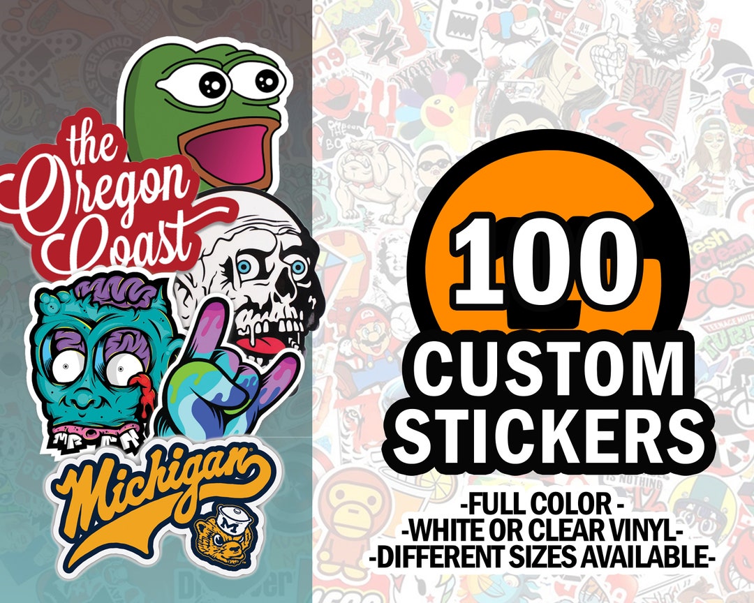 100 Custom Stickers - Sticker Labels - Die Cut Vinyl Stickers ...