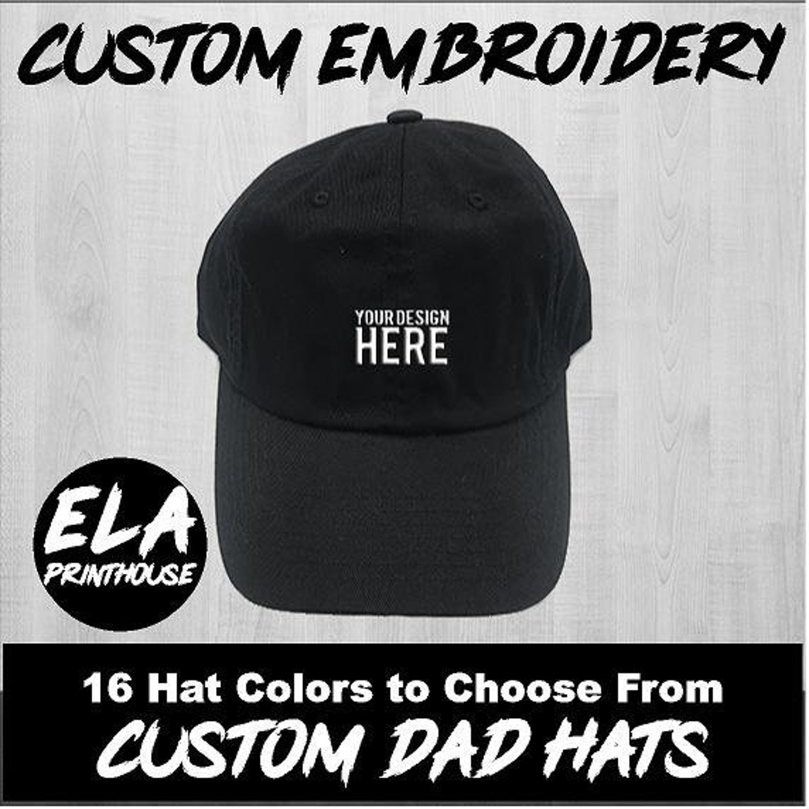 Black Personalized Embroidered Dad Hat Design Your Own - Etsy