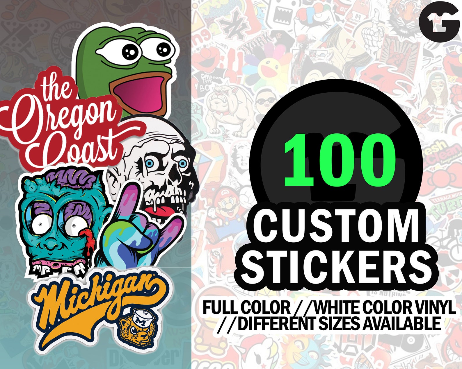 100 Custom Die Cut Stickers – Vinyl Decals, Packaging Labels - Etsy