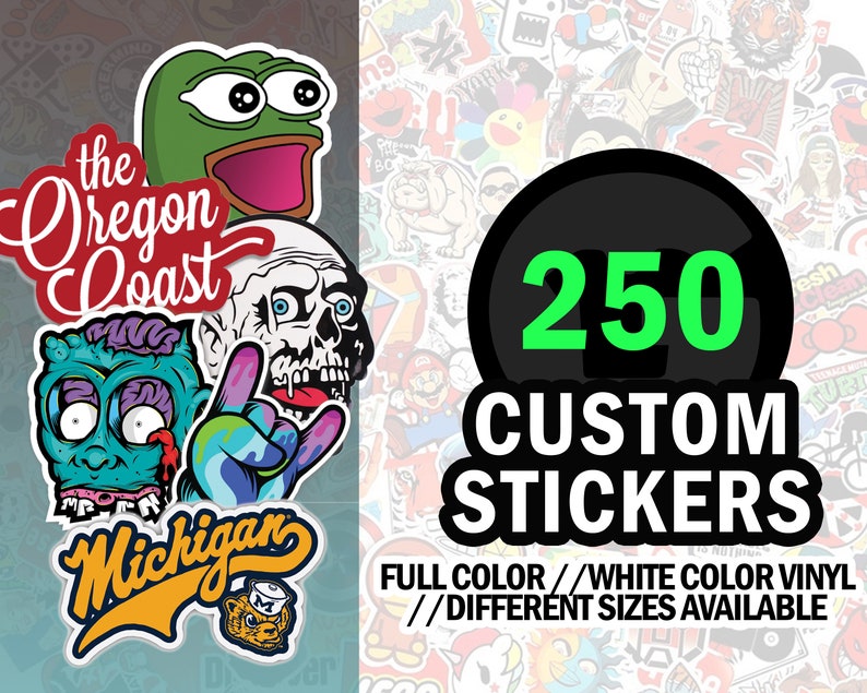 250 Custom Die-cut Stickers – Glossy Vinyl Labels - Etsy