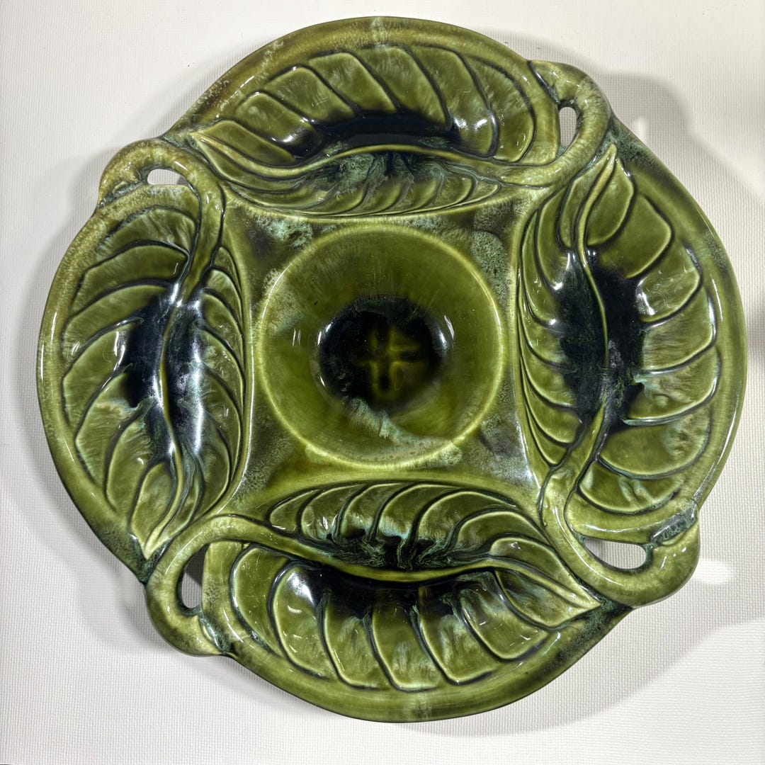 Wade of California Pottery Divided Platter Chip Dip Relish Avocado ...