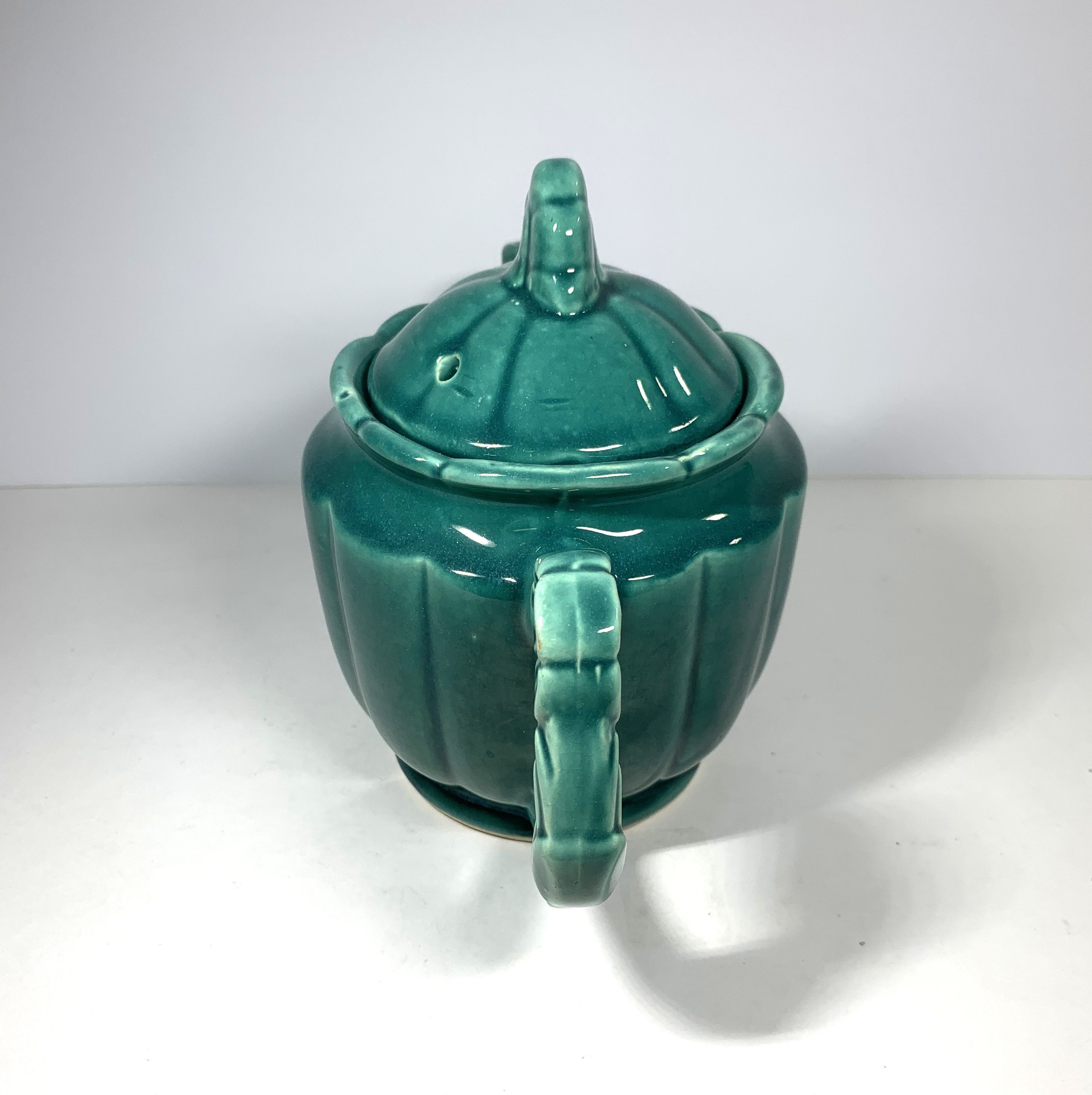 Vintage Shawnee USA Pottery Green Teapot Flower Handle Dome - Etsy