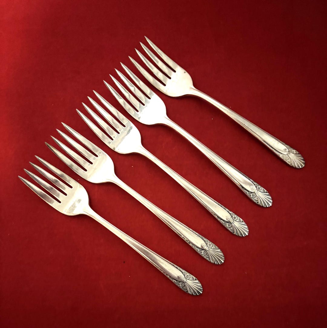 5 Pc Crown Silverplate Radiance Salad Forks Vintage 1939 Art Deco - Etsy