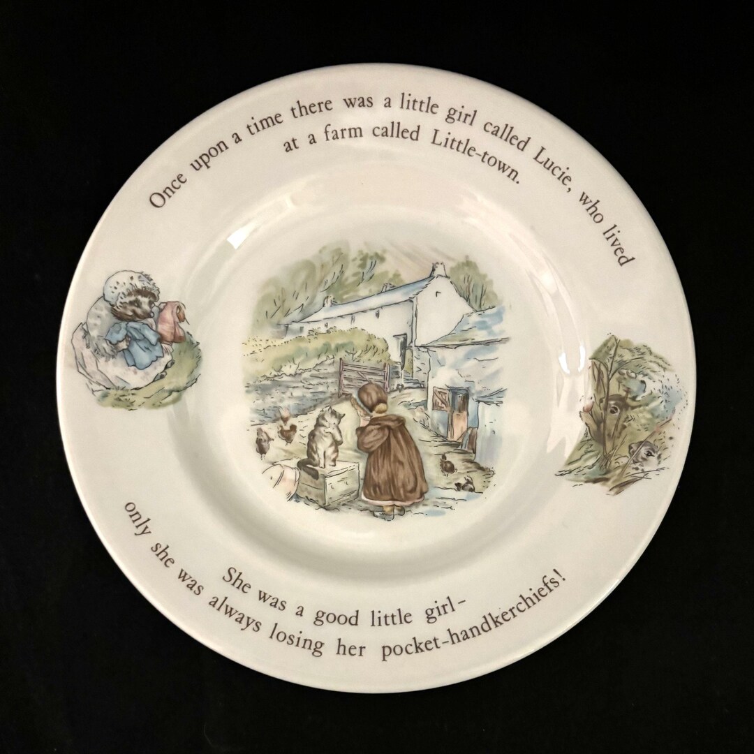 Wedgwood Mrs Tiggy Winkle Baby Toddler Plate Beatrix Potter England ...
