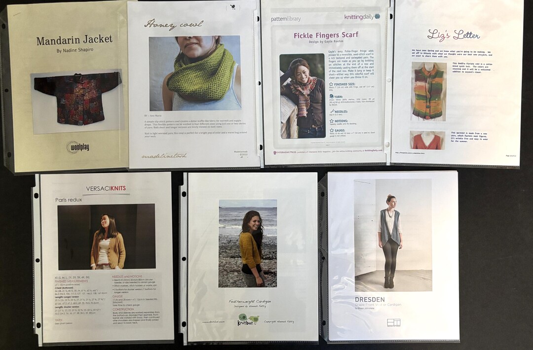 Lot 7 Designer Knitting Pattern Leaflets From Online Purchases Sweaters ...