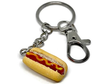 Hot Dog Keychain - Etsy