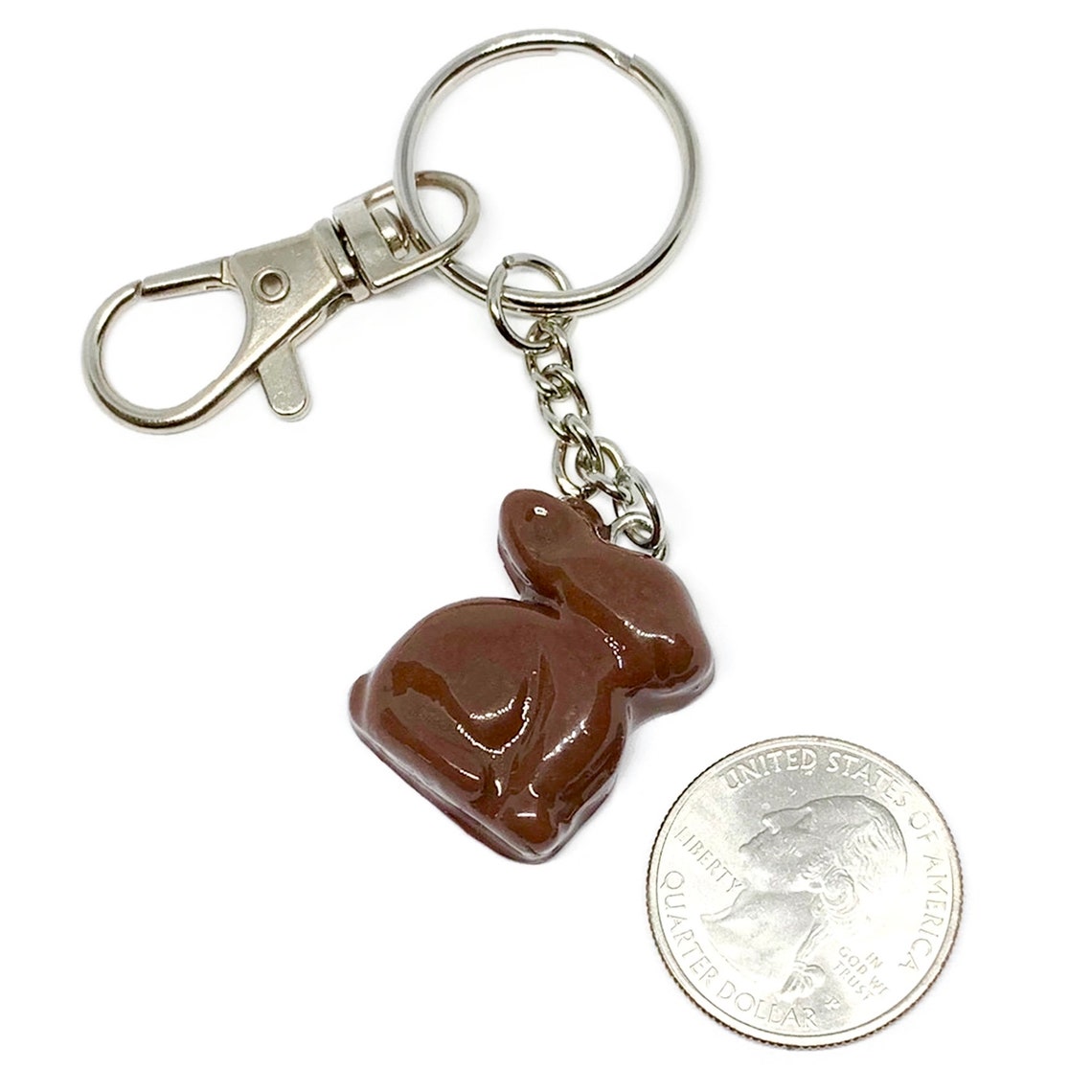 Chocolate Bunny Keychain Gift for Foodie Easter Keychain - Etsy