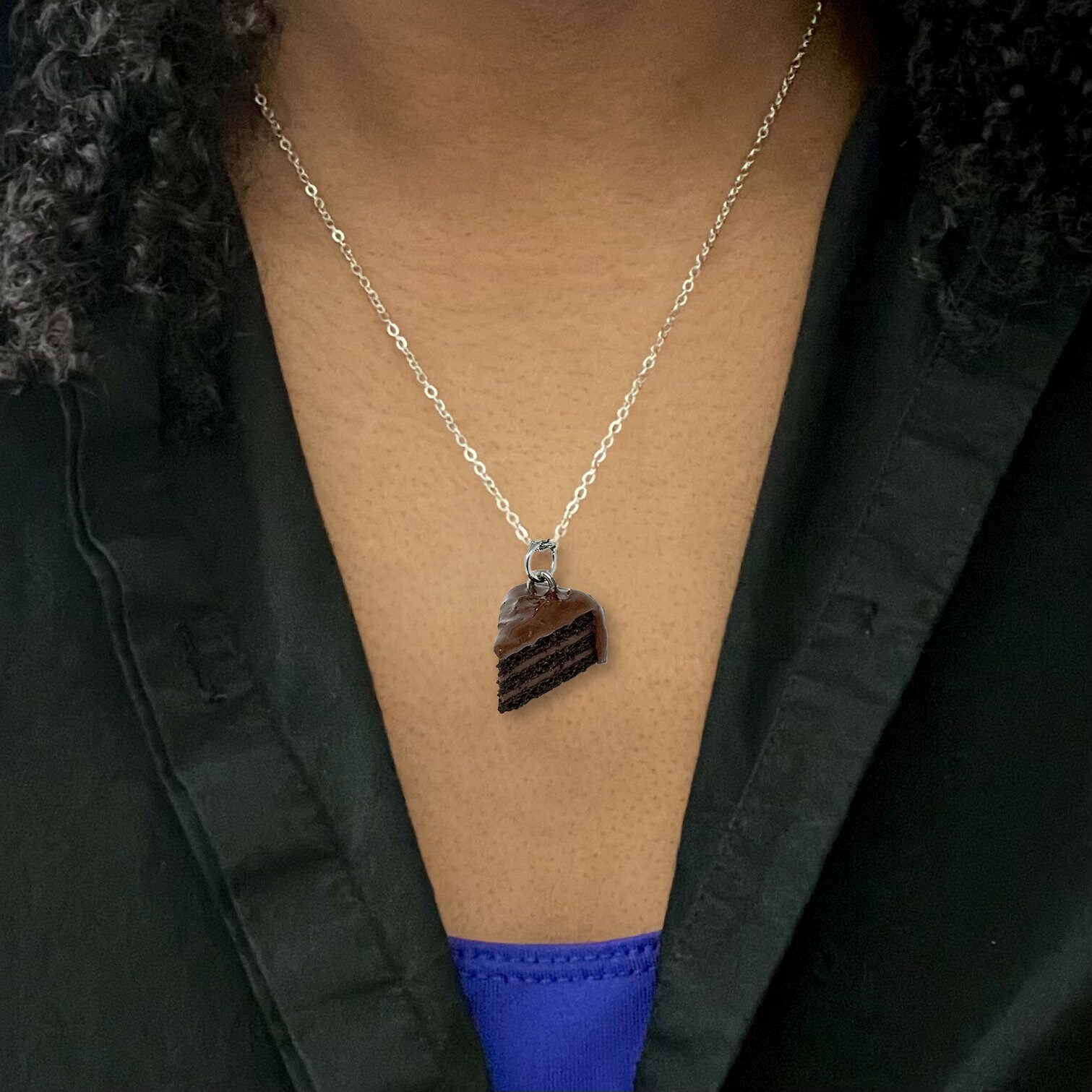 Chocolate Cake Food Necklace - Etsy