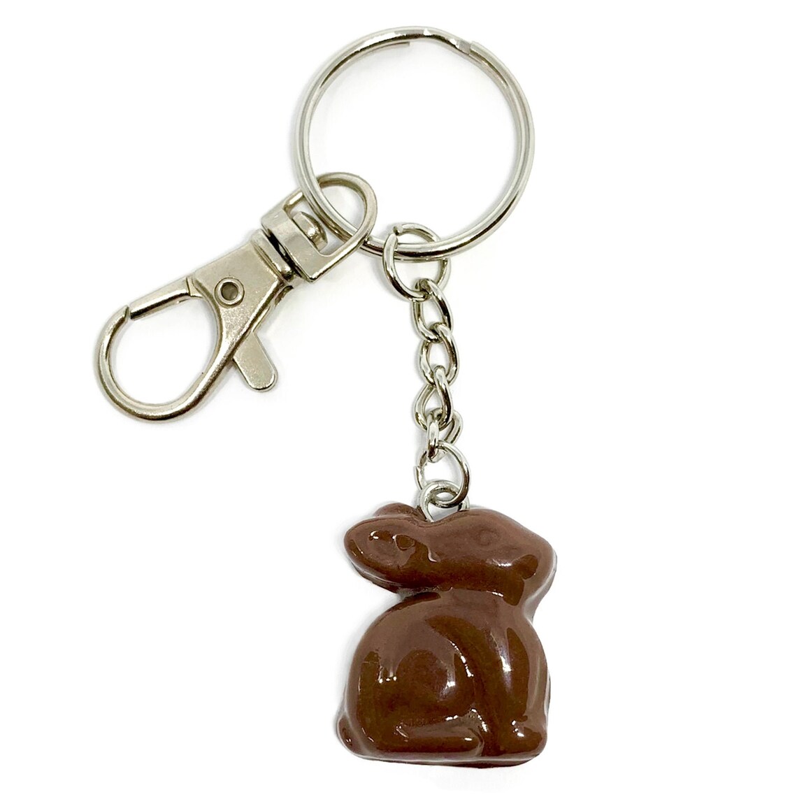 Chocolate Bunny Keychain Gift for Foodie Easter Keychain - Etsy