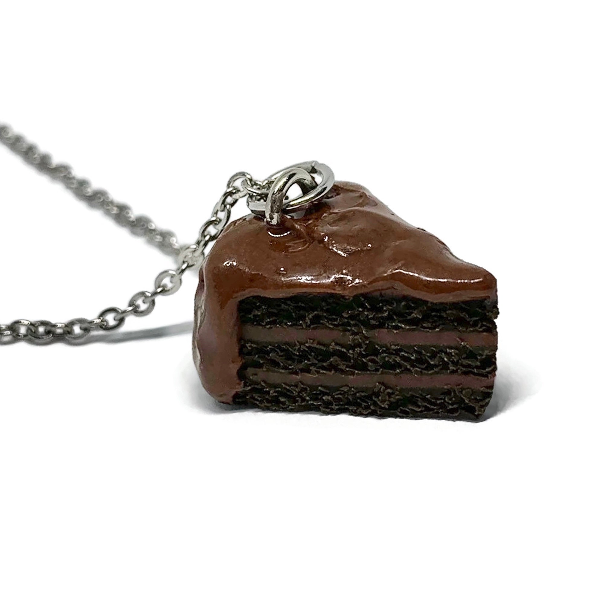 Chocolate Cake Food Necklace - Etsy