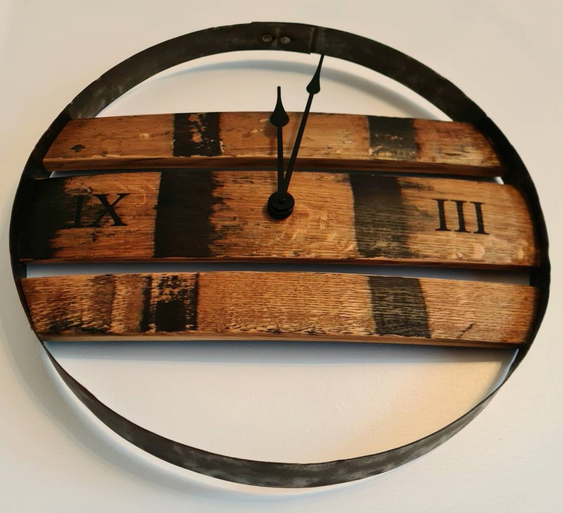 Whiskey Barrel Ring Clock Whisky Barrel Hoop Clock Large - Etsy