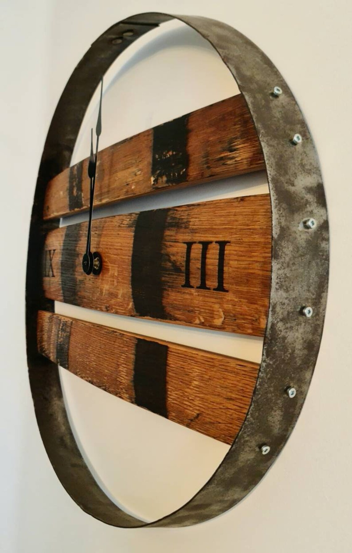 Whiskey Barrel Ring Clock Whisky Barrel Hoop Clock Large - Etsy