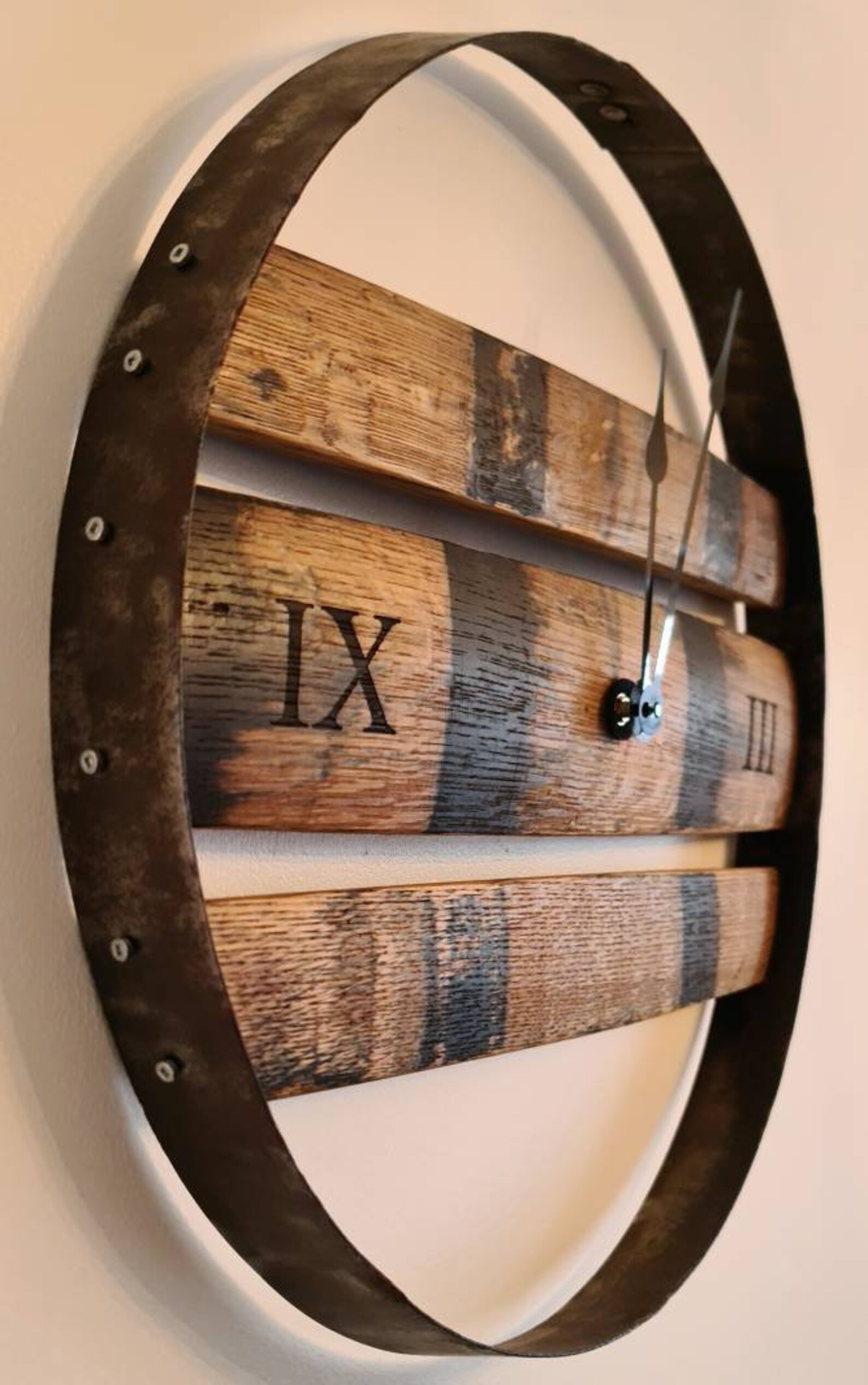 Whiskey Barrel Ring Clock Whisky Barrel Hoop Clock Large - Etsy