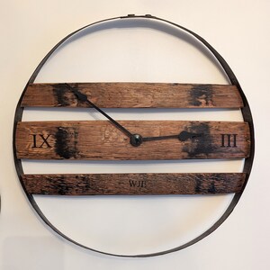 Whiskey Barrel Ring Clock, Whisky Barrel Hoop Clock, Large Wall Clock ...