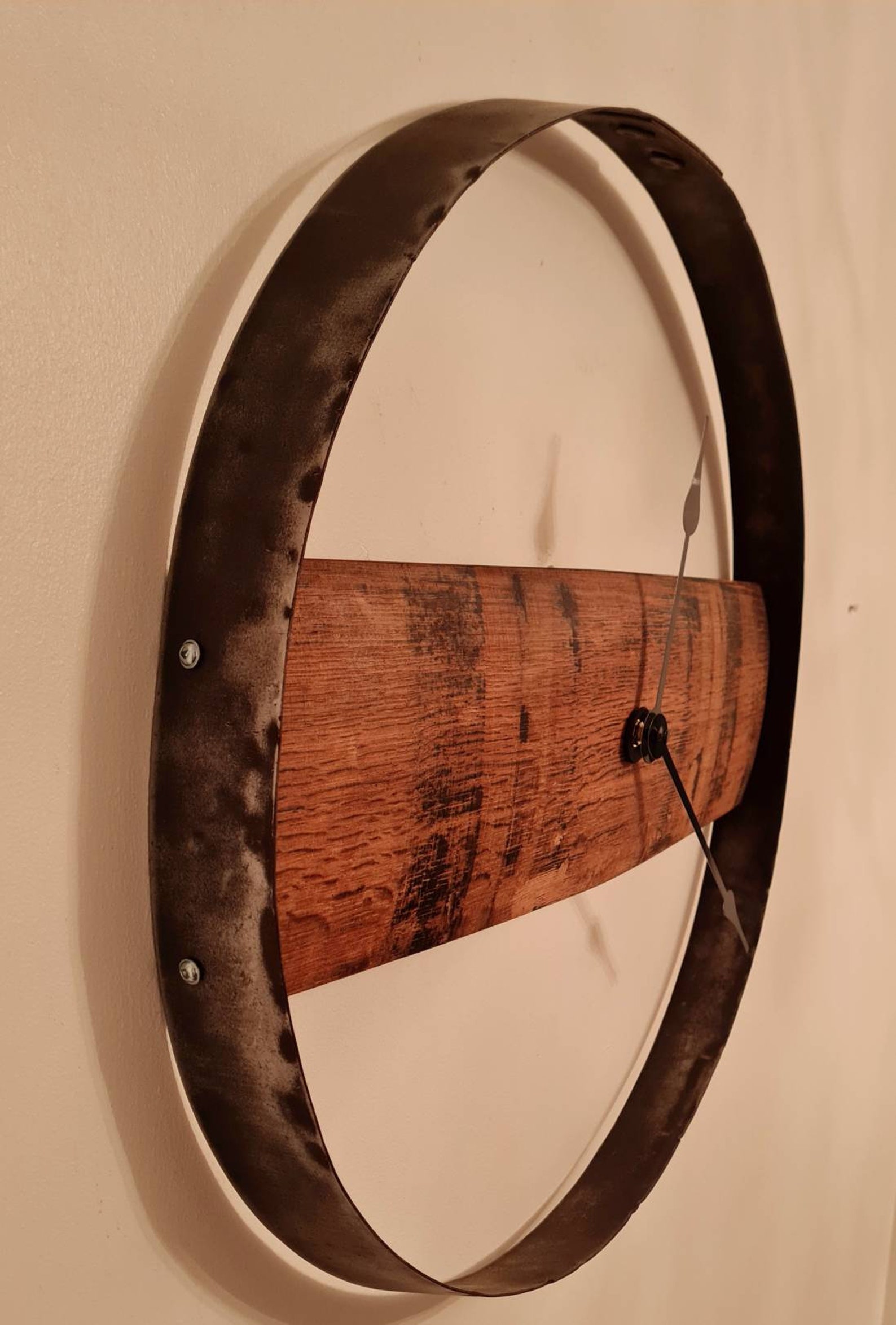 Whiskey Barrel Ring Clock Whisky Barrel Hoop Clock Large | Etsy