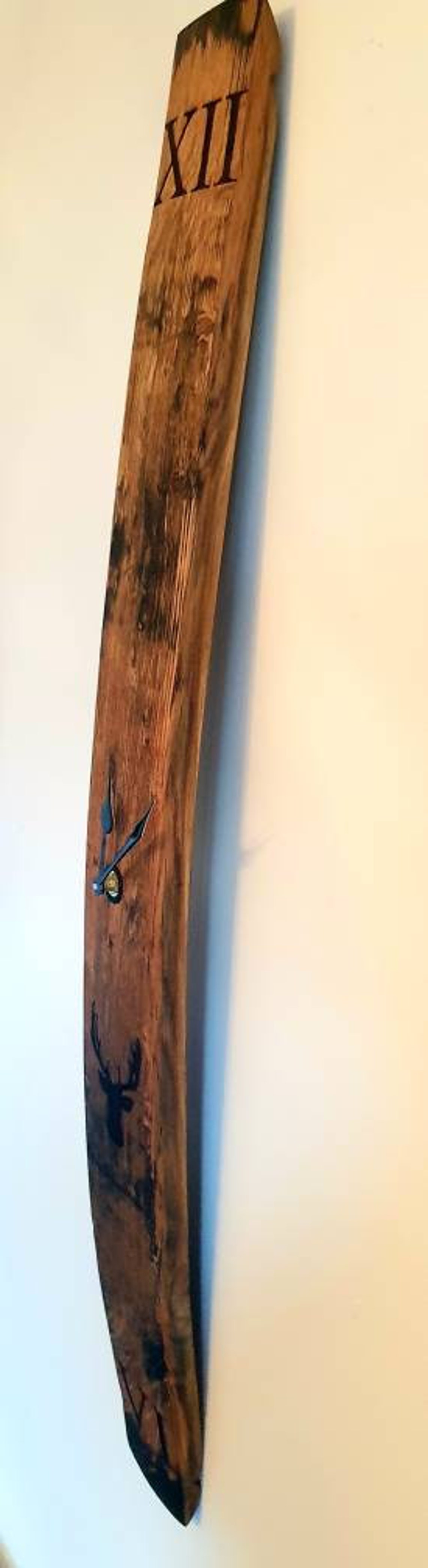 Whiskey Barrel Stave Wall Clock With Stag Highland Cow or | Etsy UK