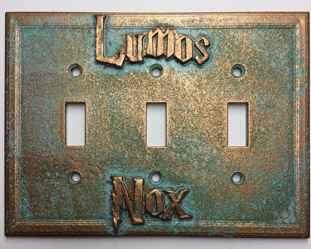 Lumos/nox Triple Light Switch Cover aged - Etsy