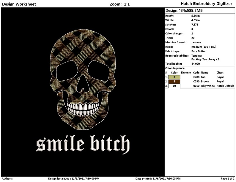 Skull Embroidery Design 5 SIZES Dst Exp Hus Jef Jpx Pes Vp3 | Etsy