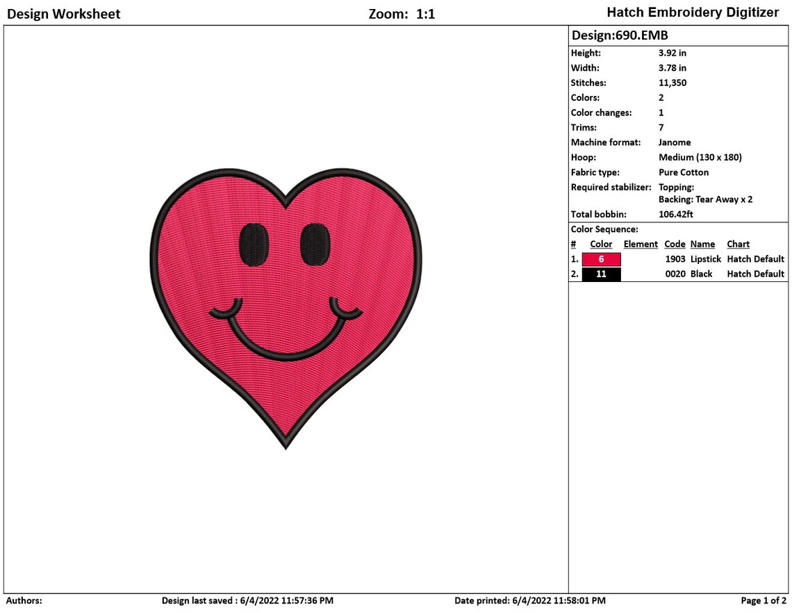 Heart Embroidery Design 4 SIZES Dst Exp Hus Jef Jpx Pes Vp3 - Etsy