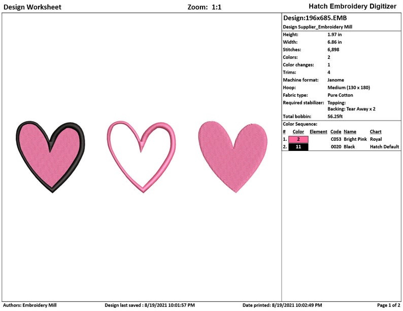 Cute Hearts Embroidery Design 4 SIZES dst exp hus jef jpx pes | Etsy