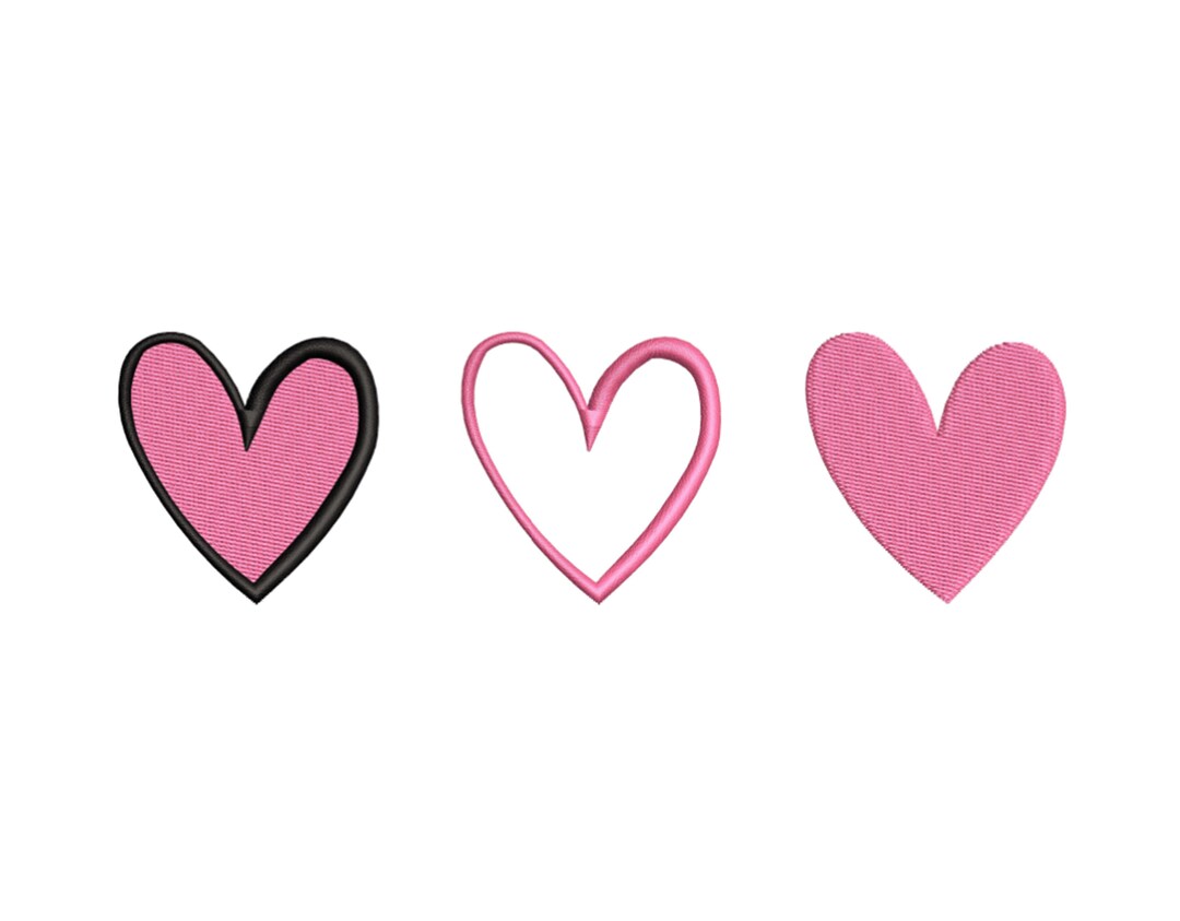 Cute Hearts Embroidery Design 4 SIZES Dst Exp Hus Jef Jpx Pes - Etsy