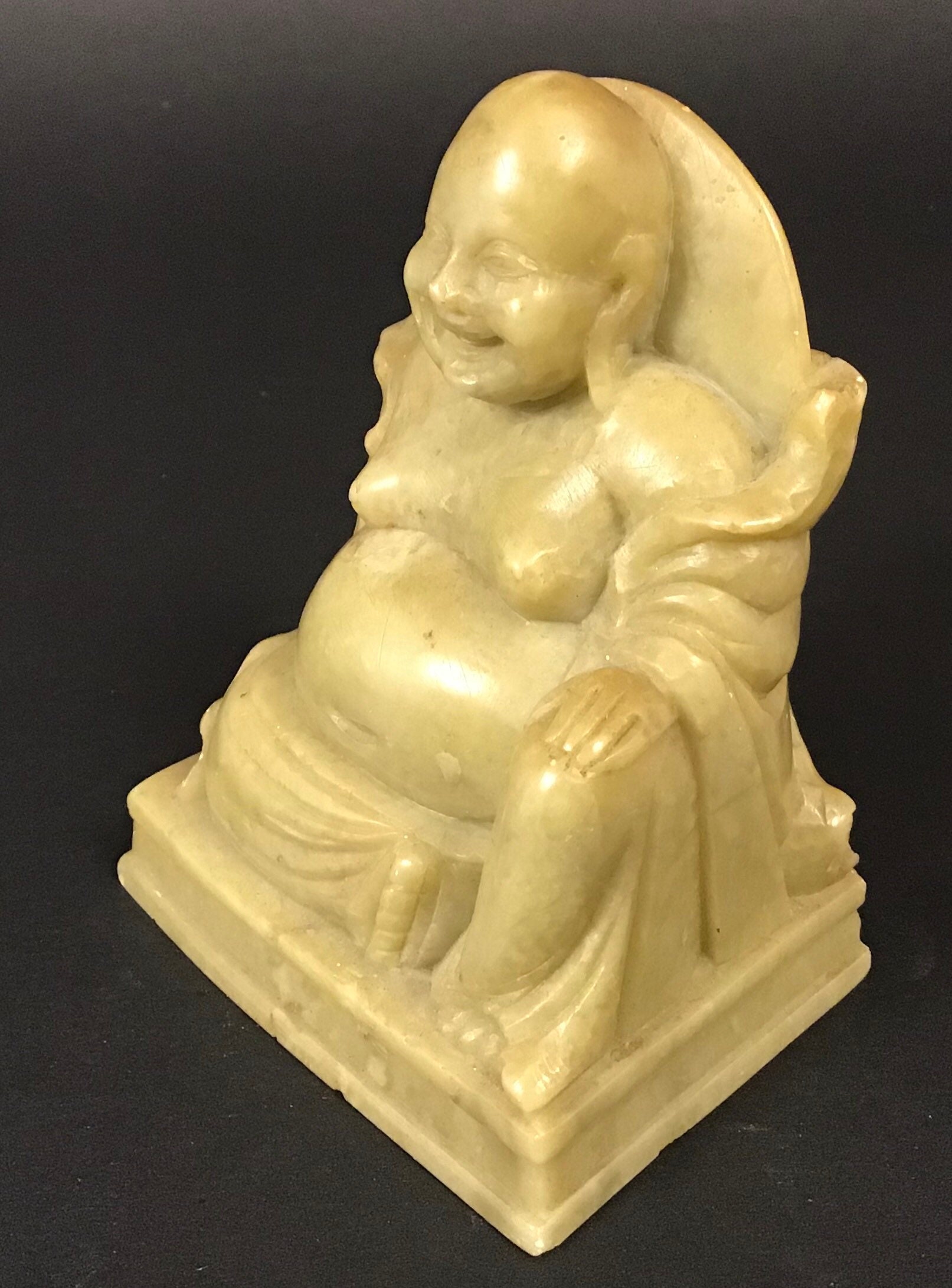 Vintage Buddha Hand Carved Soapstone Laughing Buddha Hotei Yoga Studio ...