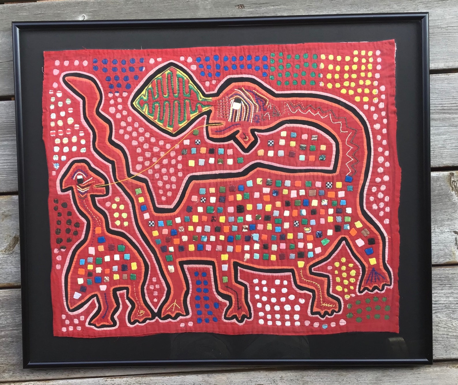 Vintage Molas Kuna Indian San Blas Islands Panama Framed Wall Art Cuna ...