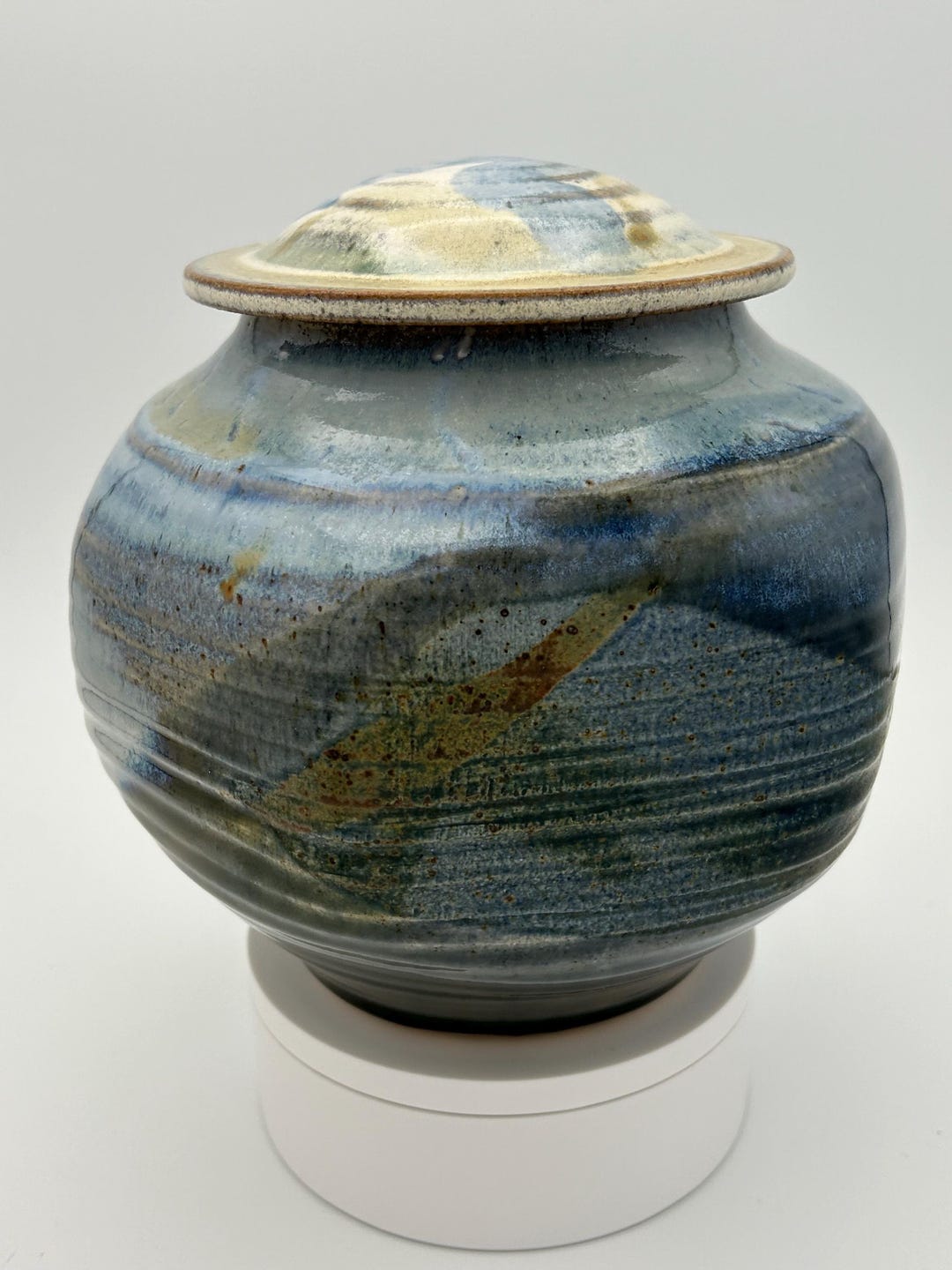 Steve Irvine Pottery 6 Sided Covered Vessel Hand Thrown Impressed ...
