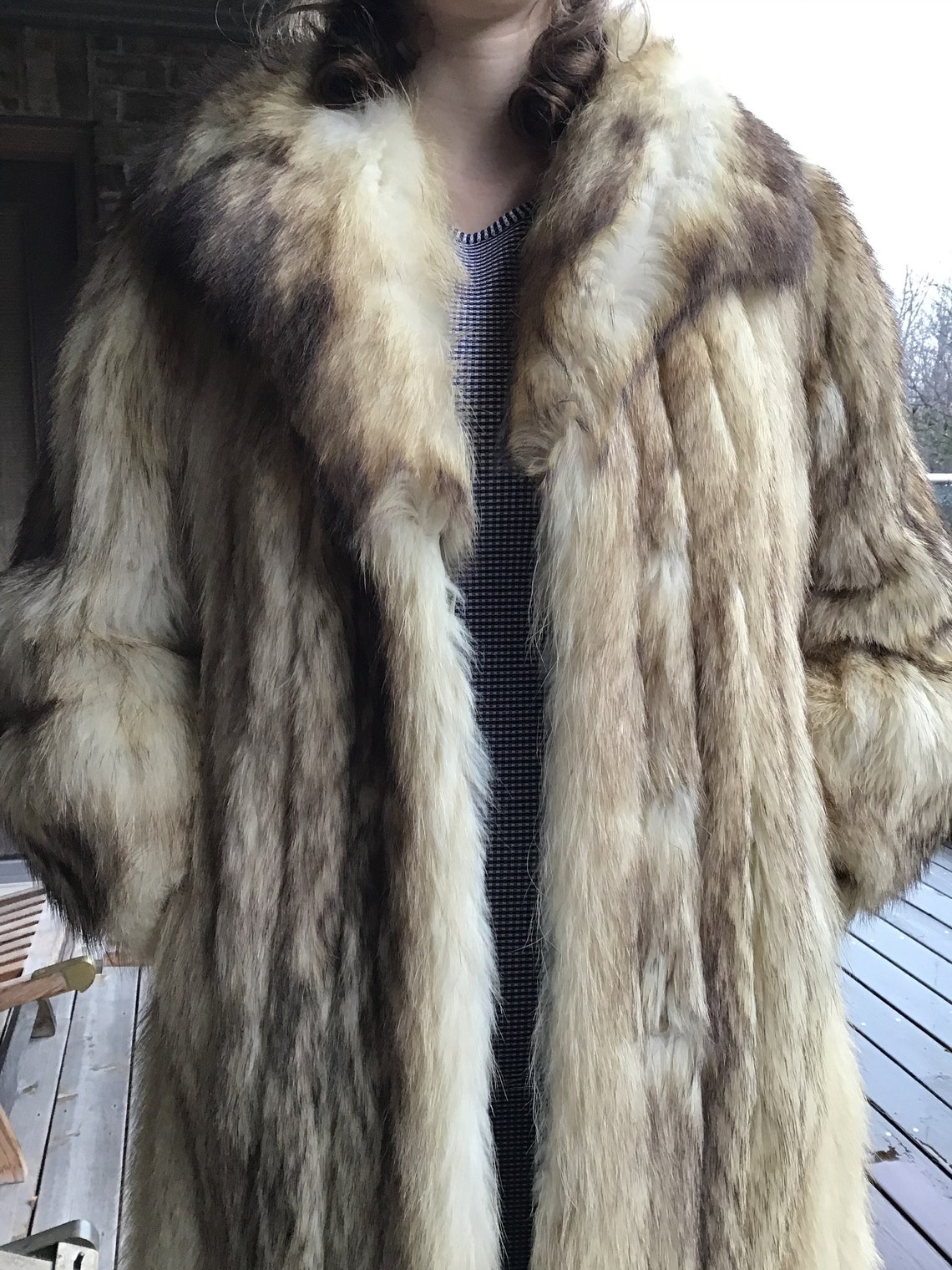 Exquisite Arctic Fox Fur Full Length Winter Coat Medium Size 8 10