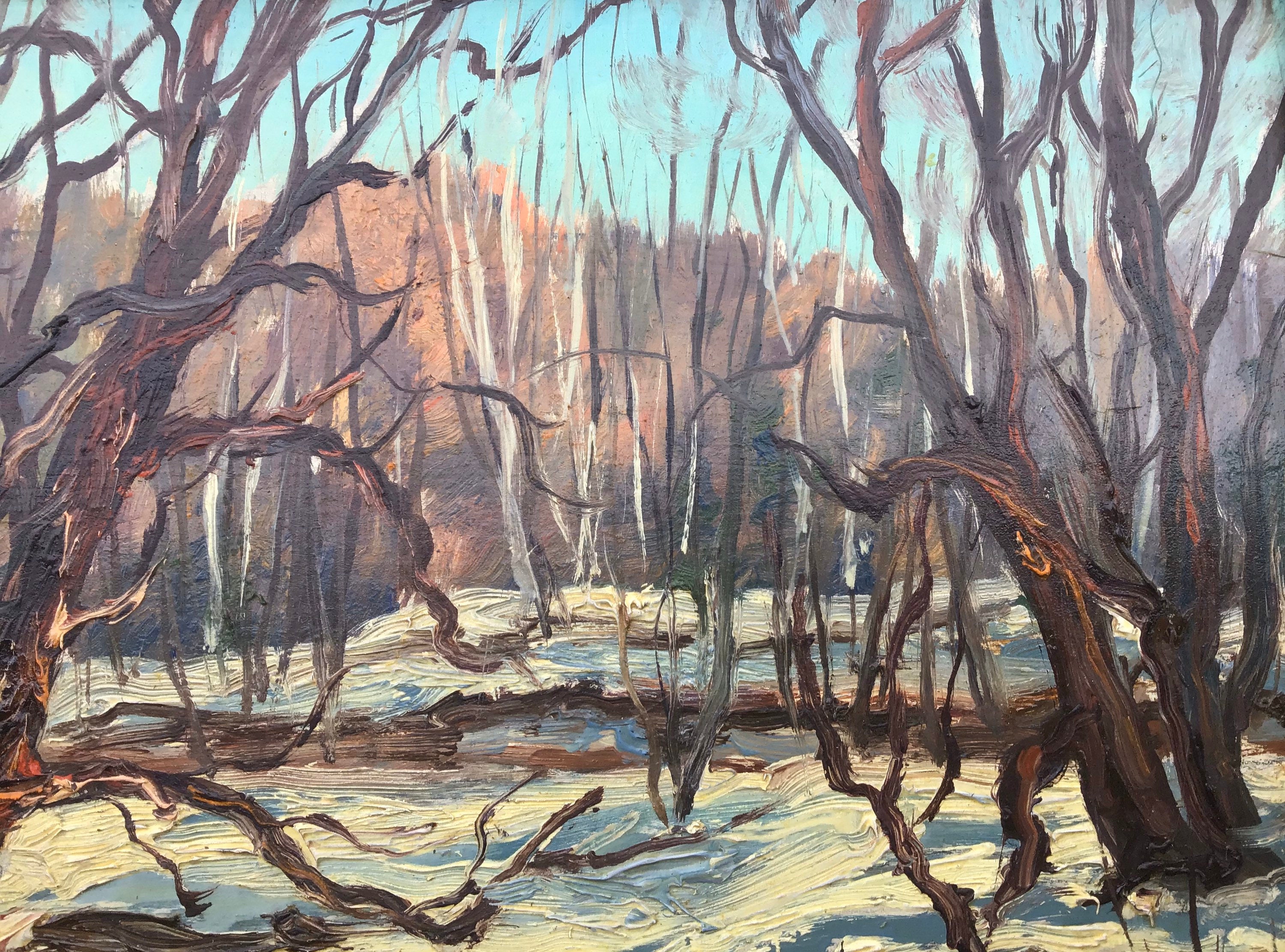 Vintage Canadian Landscape Original Oil Painting Clifton Wellington ...