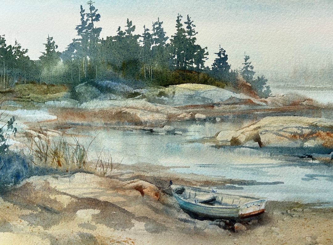 Original Carol Seabold Watercolor Camden Maine American Artist With ...