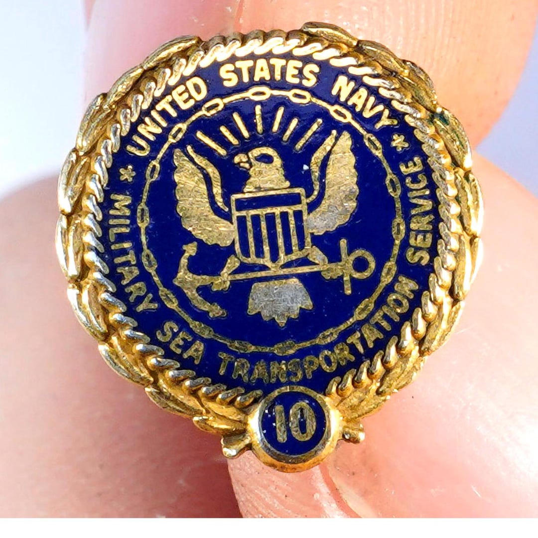 Original WWII US Navy Military Sea Transportation Service 10 Year Lapel ...