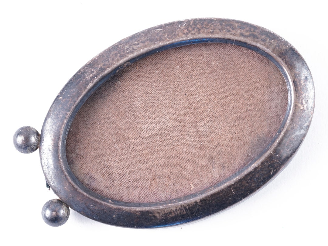 Vintage Sterling Decorative Oval Footed Glass Plain Minimal Picture ...