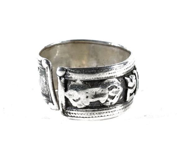 Vintage Asian tibet Thailand Tribal Ethnic Silver Ri… - Gem