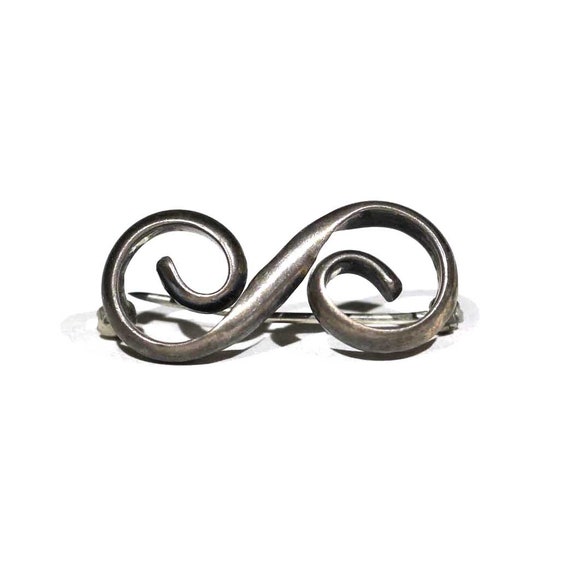 Antique Sterling Scroll Handmade S Letter Thick Art N… - Gem