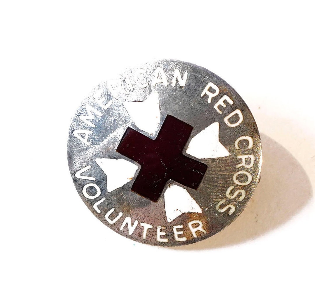 Vintage Antique American Red Cross Volunteer Sterling & Enamel PIN - Etsy