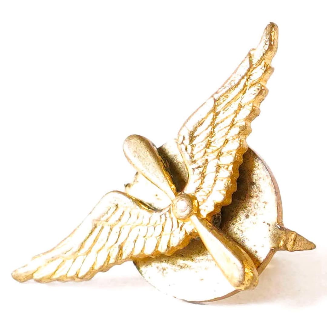 Vintage WWII US Navy Pilot Aviator Gold Filled or Goldtone Wings Collar ...