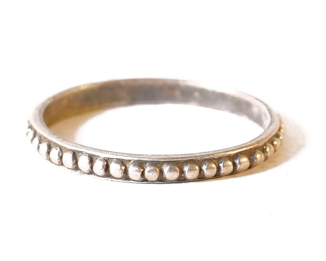 Vintage Sterling Bumpy Textured Balls Minimalist Silver 925 Band Ring ...