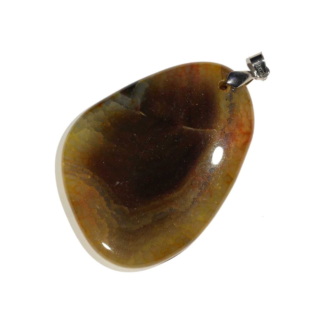 Large 18k Gold Plate and Brown Translucent Swirl Smooth Skipper Round ...