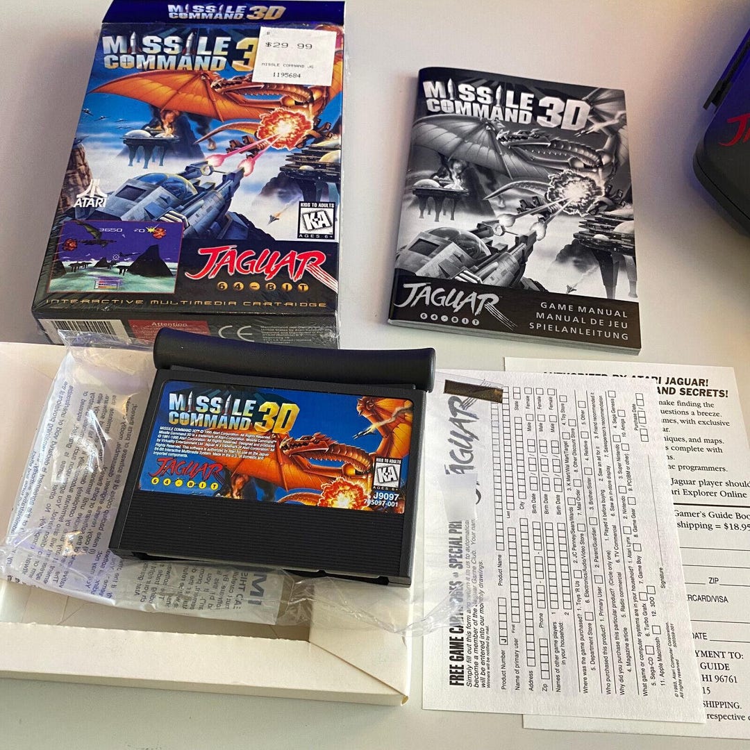 Atari Jaguar Missle Command 3D Complete in Box CIB W/ Plastic Tested - Etsy