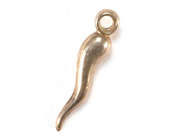 Vintage 14k Devil Horn Italian Yellow Gold Good Luck … - Gem